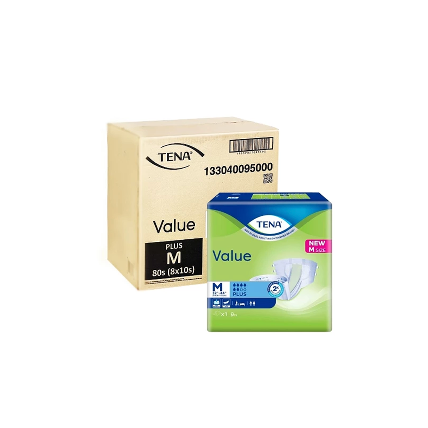 (Carton Deal) Tena Value Adult Diapers 8 x 10s (Medium) - Three Angels Trading