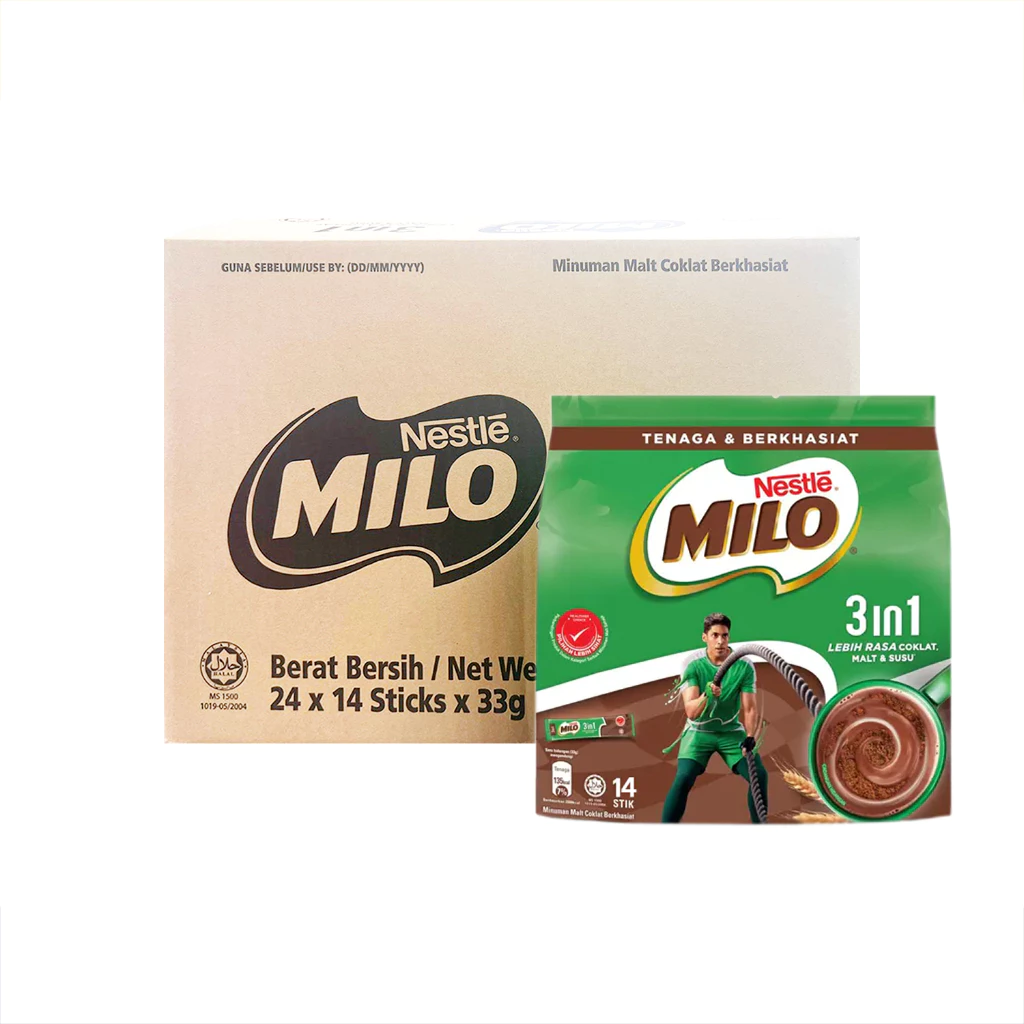 Milo Activ-Go 3 in 1 (24 packets x 14 sticks x 33g) - Three Angels Trading